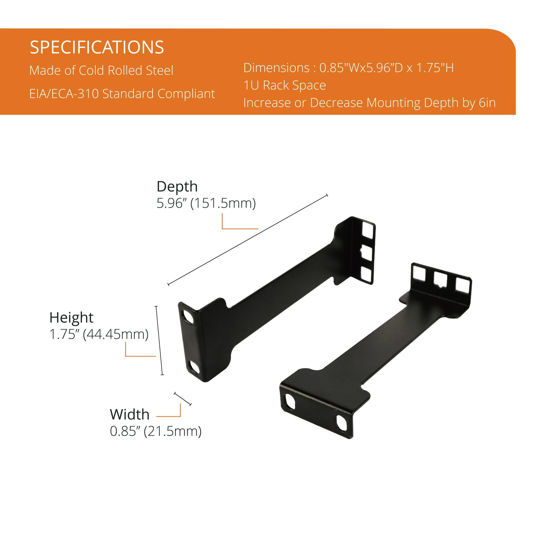 GetUSCart- Tecmojo Server Rack Depth Extender - 1U - 6inch / 15.24 cm ...