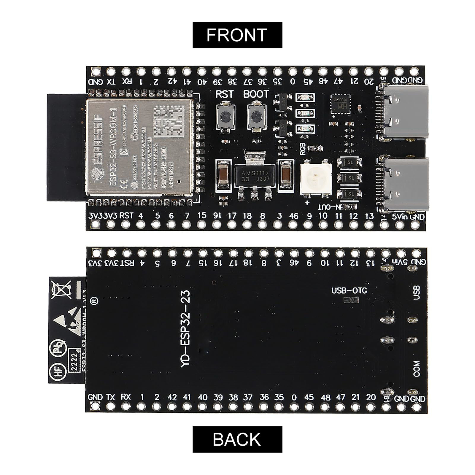 Getuscart 3pcs Esp32 Esp32 S3 Development Board Type C Wifibluetooth Internet Of Things Dual