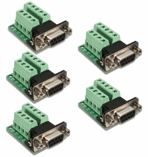 GetUSCart- abcGoodefg 5PCS DB9 Breakout Connector RS232 Serial Port Adapter 9 Pin Female Adapter ...