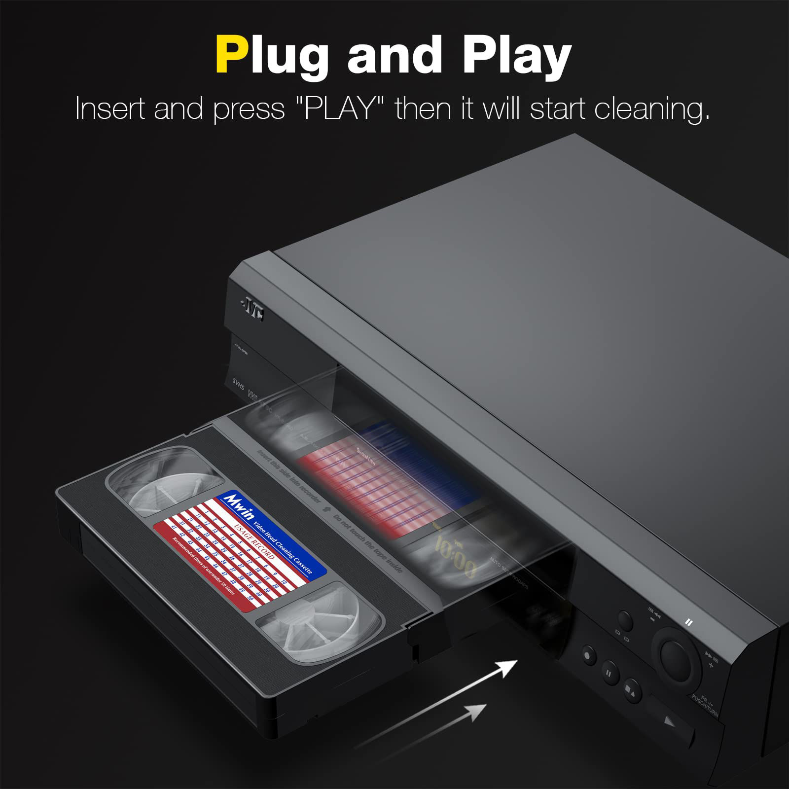 GetUSCart- Mwin VHS Head Cleaner for VHS/VCR Players, Dry Technology ...