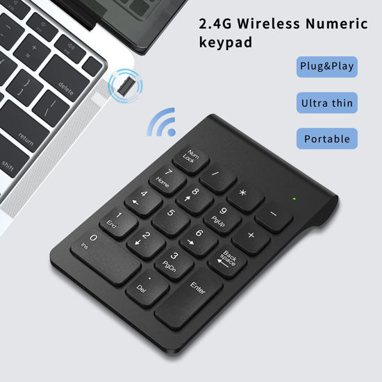 GetUSCart- cimetech Wireless Number Pad, 2.4G Numeric Keypad Numpad with USB Receiver, 18 Keys ...