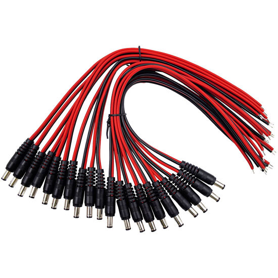 GetUSCart- UltraPoE DC Power Pigtails Cable, 20Pcs DC 5.5 X 2.1 mm ...