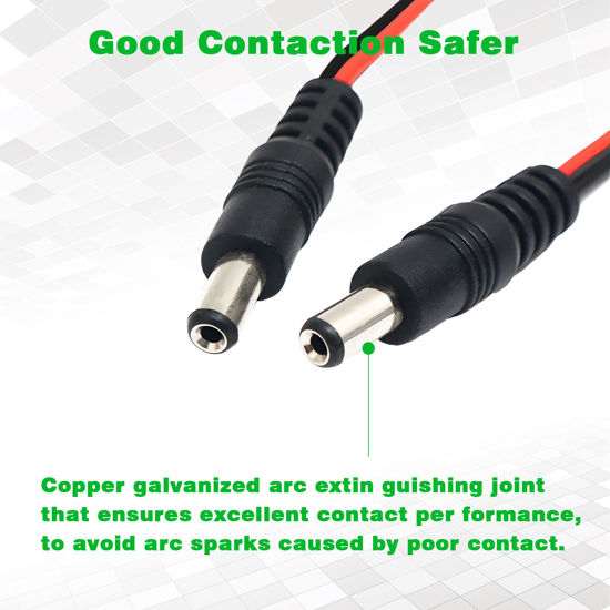 GetUSCart- UltraPoE DC Power Pigtails Cable, 20Pcs DC 5.5 X 2.1 mm ...