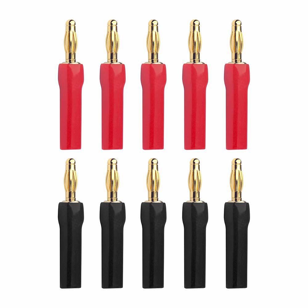 GetUSCart- VCELINK 4mm Speaker Banana Plugs-Open Screw Type,24K Gold Plated Speaker Wire Banana ...