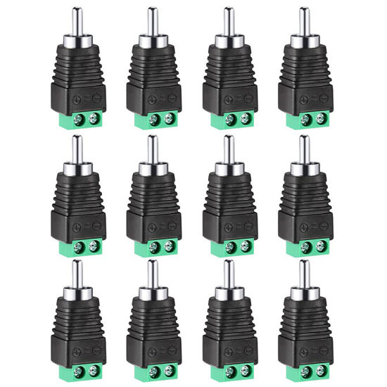 GetUSCart- Iskueal RCA Plugs for Speaker Wire, RCA to AV Screw Terminal Connector, Phono RCA ...