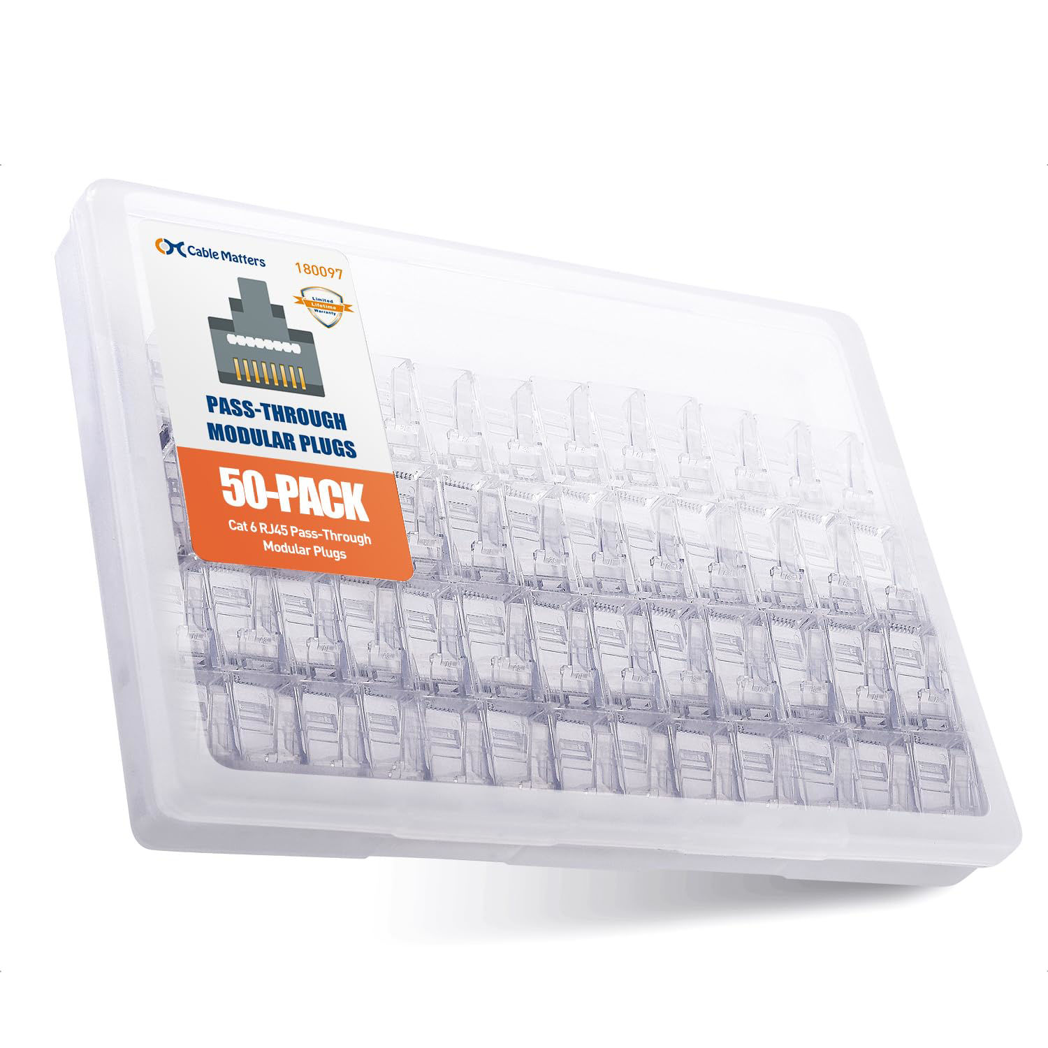 GetUSCart- Cable Matters 50-Pack Cat 6 Pass Through RJ45 Connectors ...