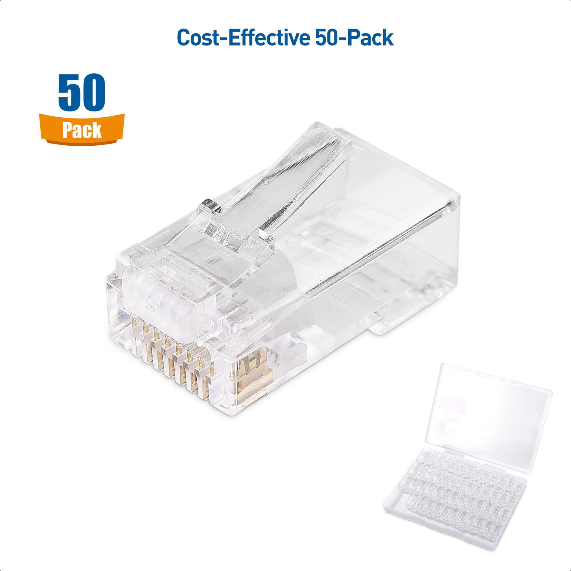 GetUSCart- Cable Matters 50-Pack Cat 6 Pass Through RJ45 Connectors ...