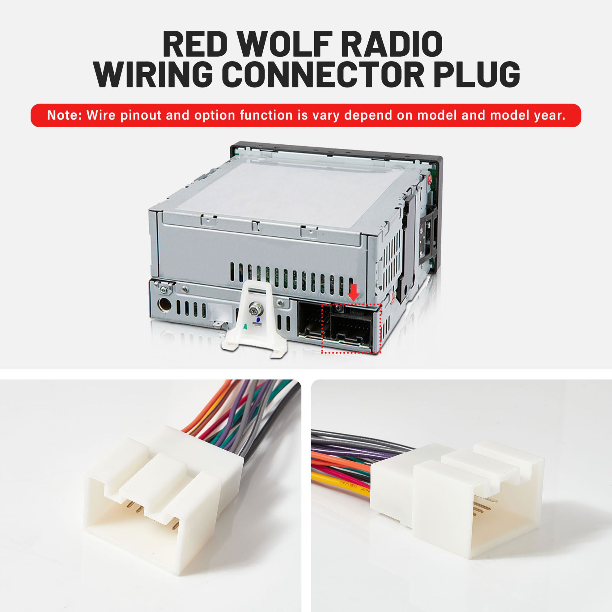 GetUSCart- RED WOLF Stereo Wiring Harness Pre-Installed Wire Connectors ...