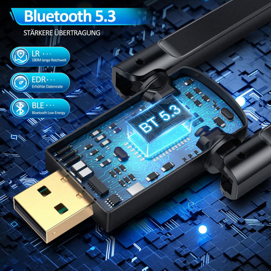 GetUSCart- ZEXMTE USB Bluetooth Adapter for PC, 5.3 Long Range USB PC ...
