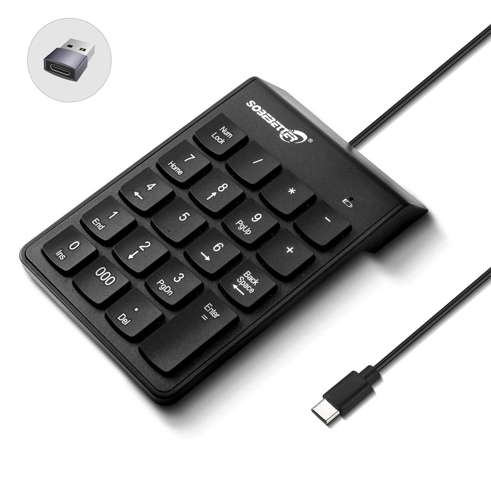 GetUSCart- Huifen Type C Number Pad, USB 19 Keys Mini Number Keyboard ...
