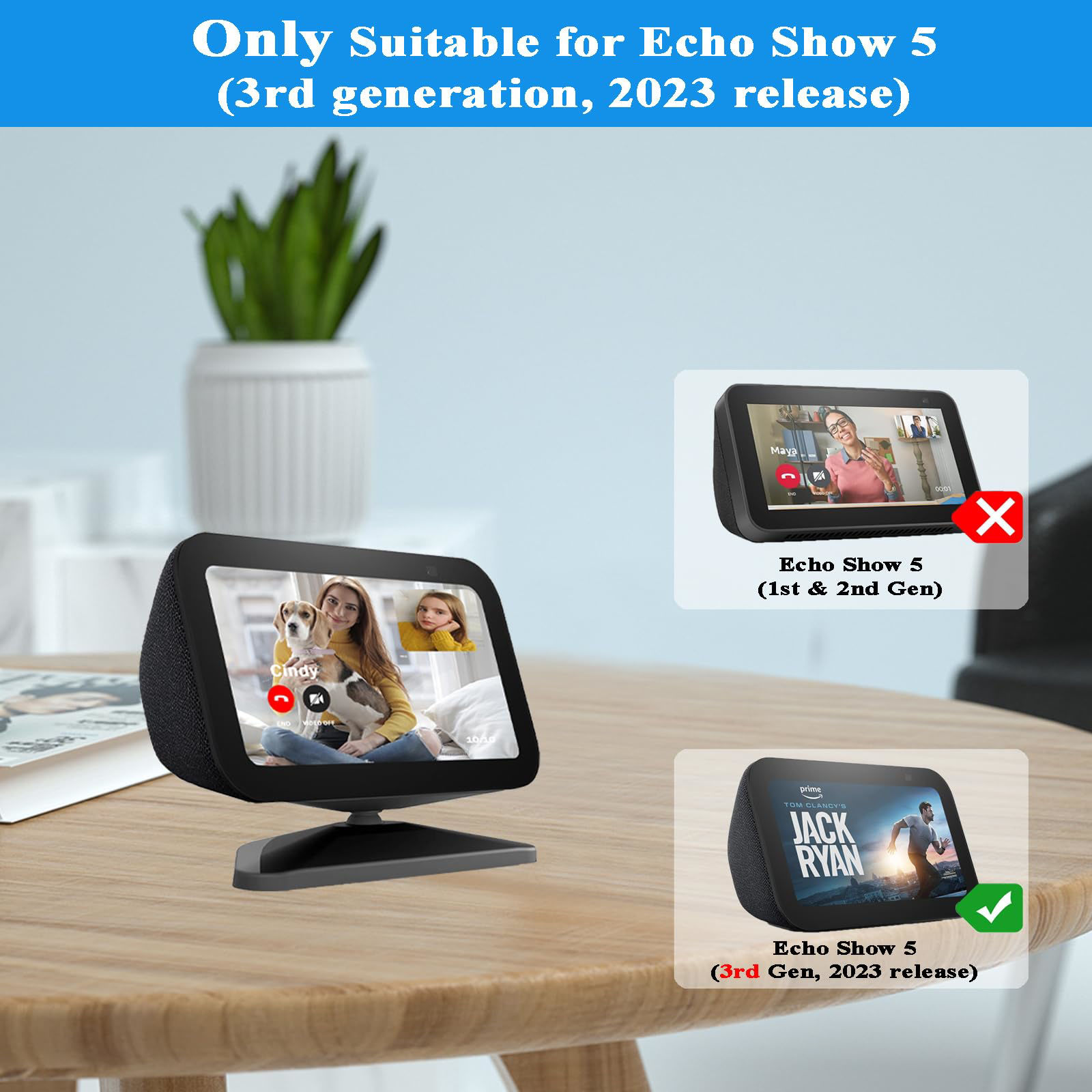 GetUSCart- Adjustable Stand for All-new Echo Show 5 (3rd Gen), Smart ...