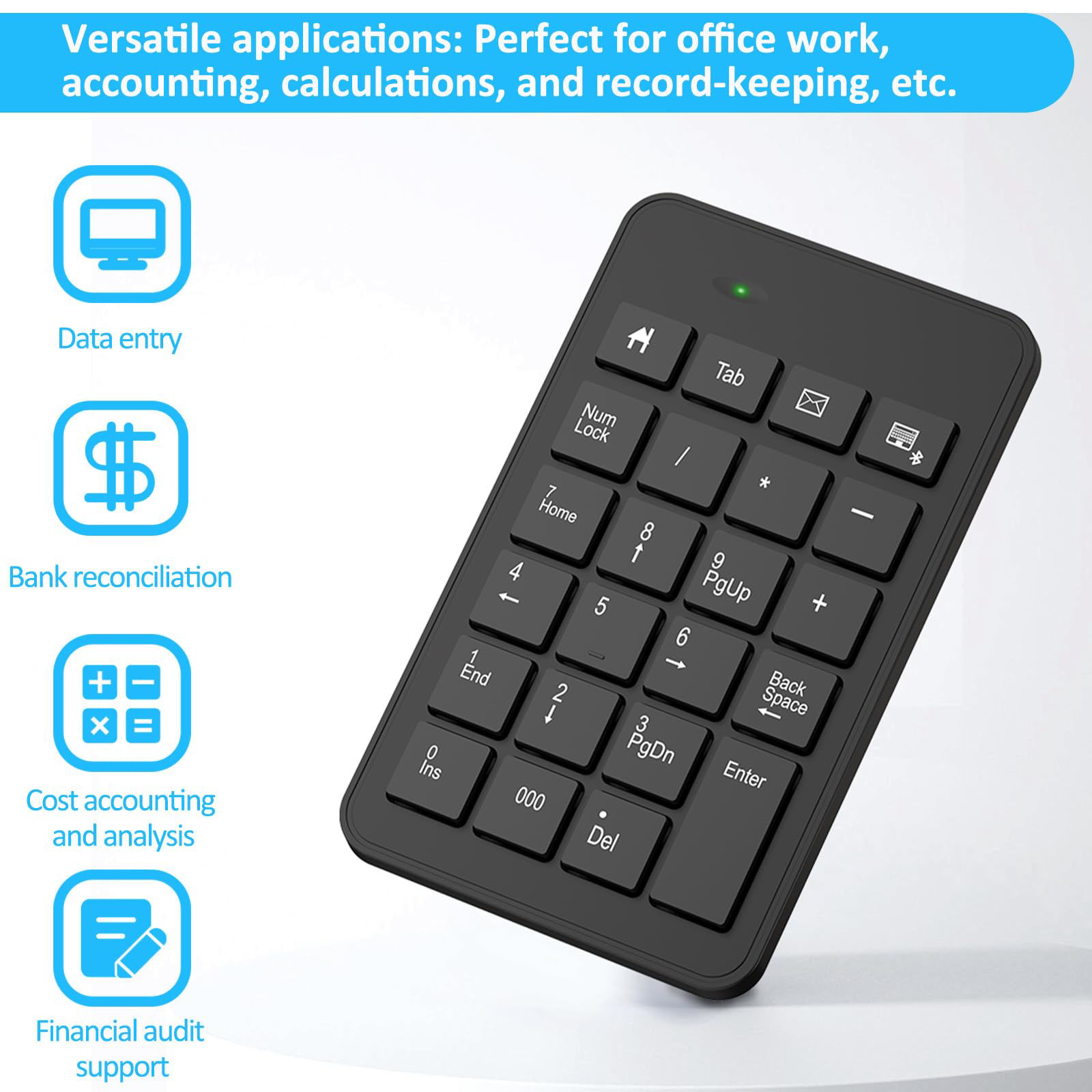 GetUSCart- Bluetooth Number Pad with Battery, 23 Keys Wireless Numeric Keypad Upgraded Version ...