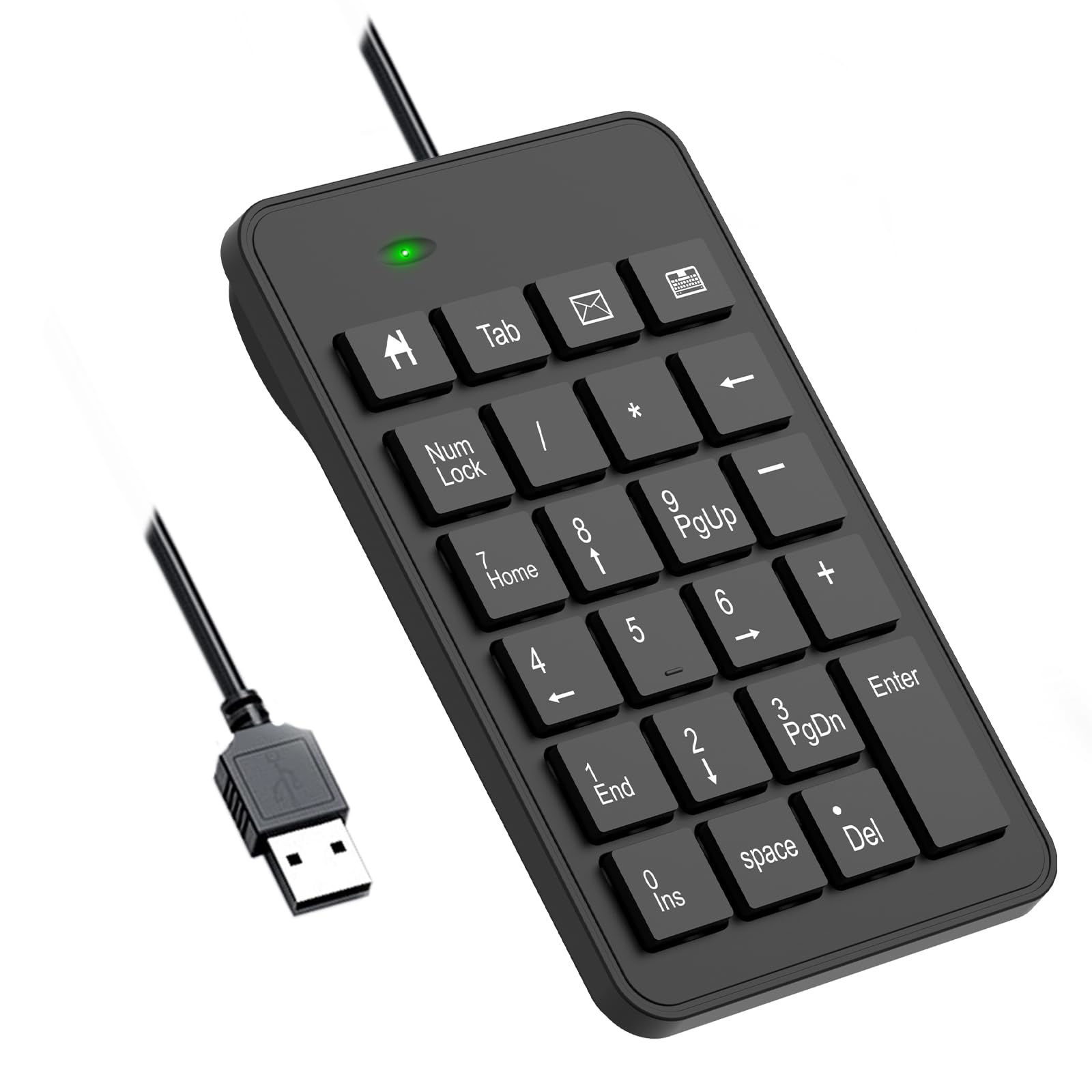 GetUSCart- LOONASA Wired Number Pad, USB Numpad 23 Key Numeric Keypad ...
