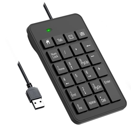 GetUSCart- LOONASA Wired Number Pad, USB Numpad 23 Key Numeric Keypad ...