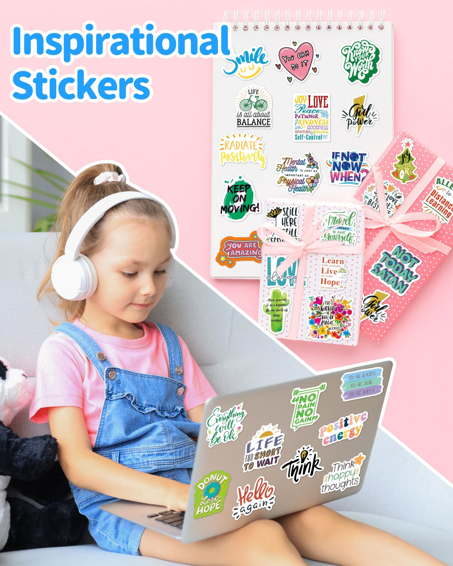 GetUSCart- 300 PCS Inspirational Stickers for Adults, Scrapbook Vision ...