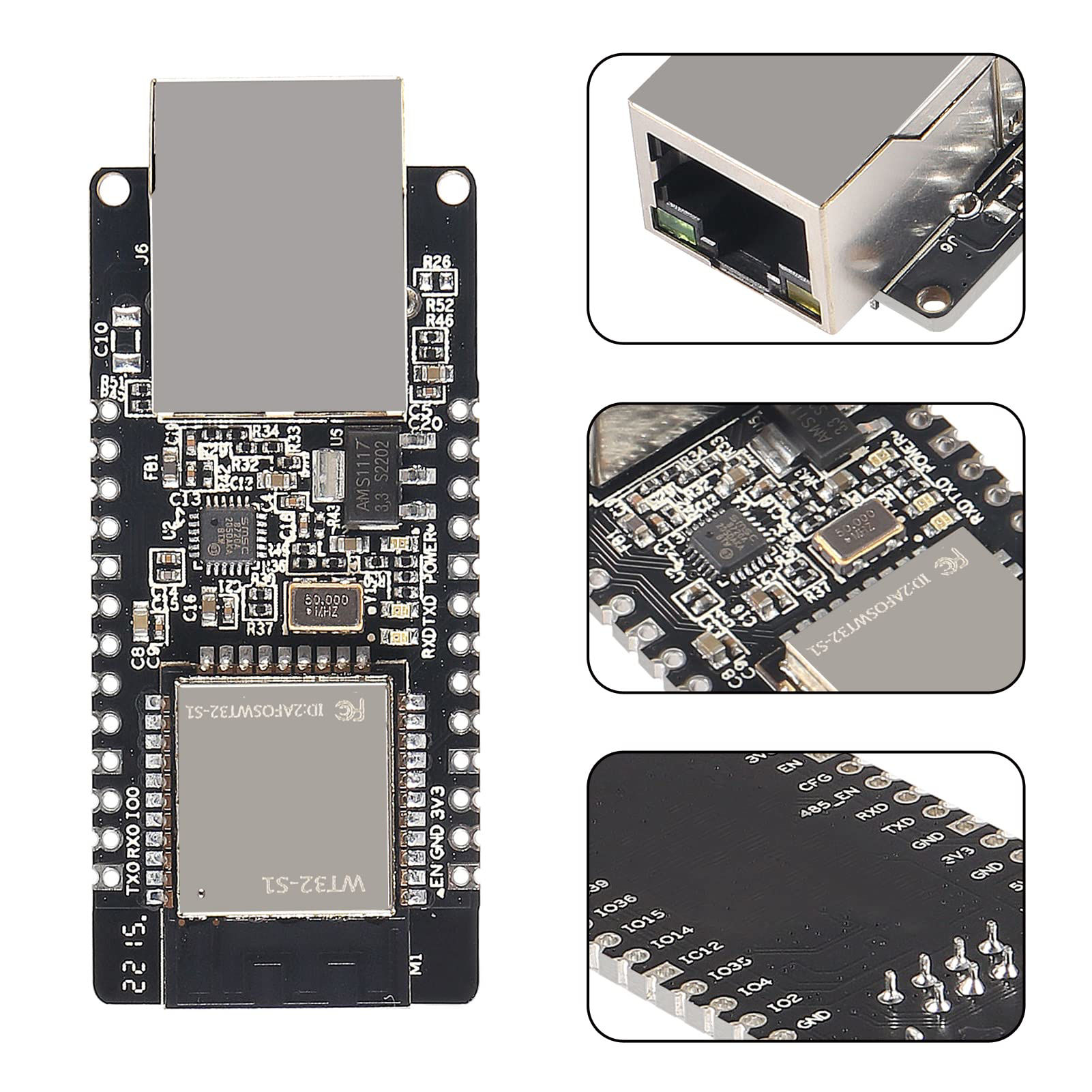 GetUSCart- DWEII WT32-ETH01 ESP32 Module Ethernet WiFi Bluetooth Development Board WT32-ETH01 ...