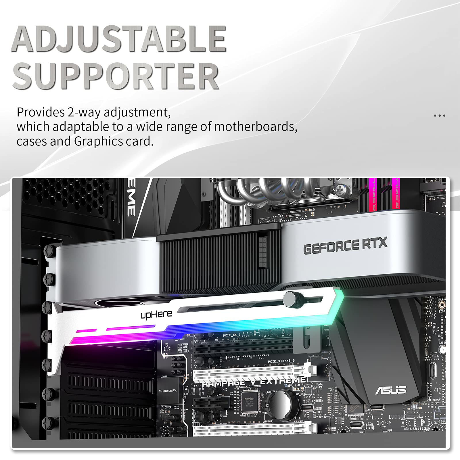 GetUSCart- upHere 5V Addressable RGB White Graphics Card GPU Brace ...