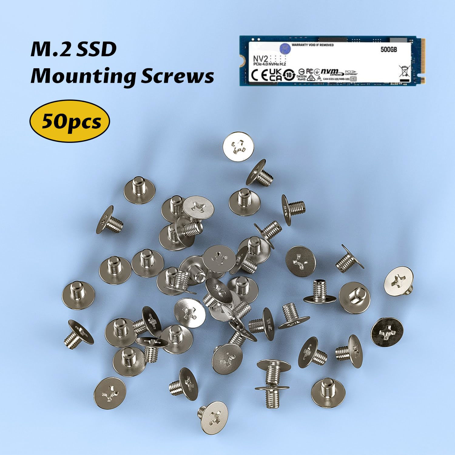 GetUSCart- M.2 SSD Mounting Screws Kit,50PCS PCIE NVME M.2 Screws for M ...