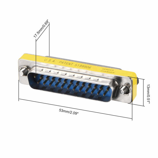 GetUSCart- uxcell DB25 VGA Gender Changer 25 Pin Female to Male 2-row ...