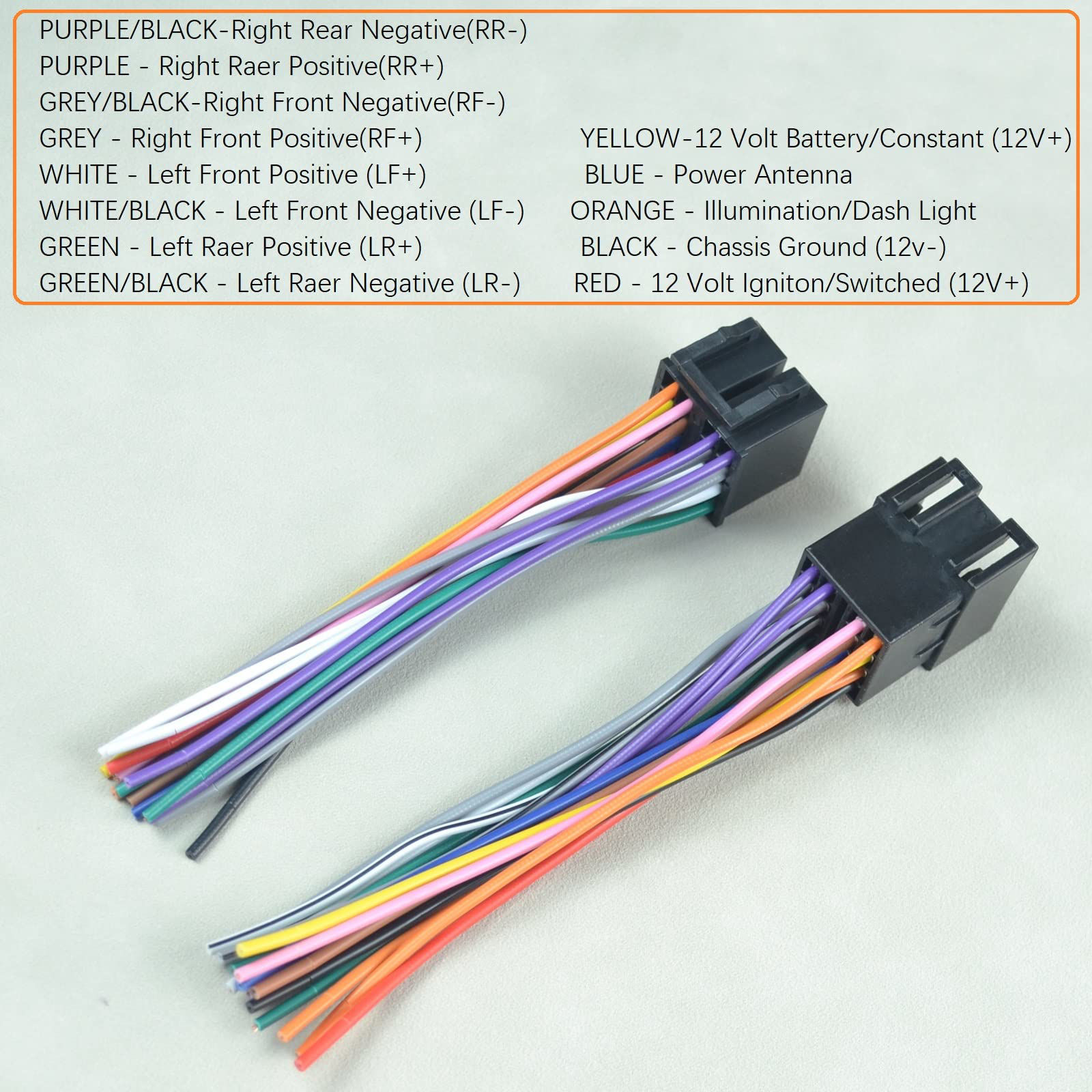 GetUSCart- 16 Pin Male Female Radio ISO Wire Harness Adapter for ...