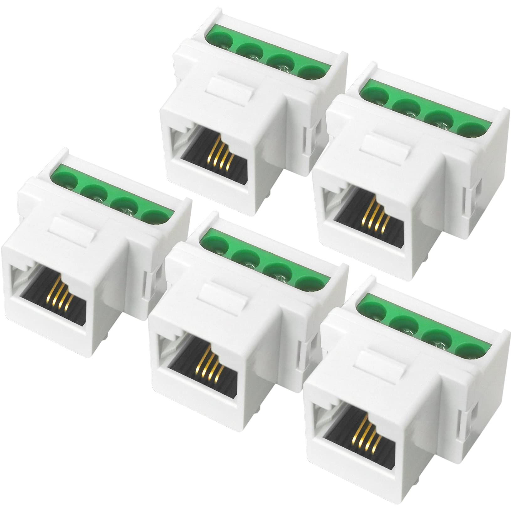 GetUSCart- NECABLES 5Pack RJ11 Screw Jack CAT3 Telephone Keystone Jack ...
