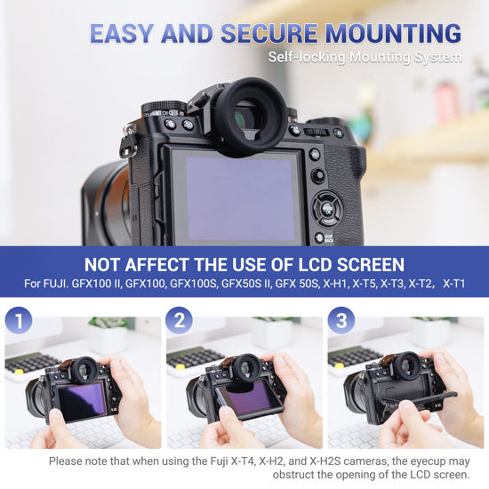 GetUSCart- 2 Pack Soft Silicone Camera Viewfinder Eyepiece Eye Cup for Fujifilm Fuji GFX100 II ...