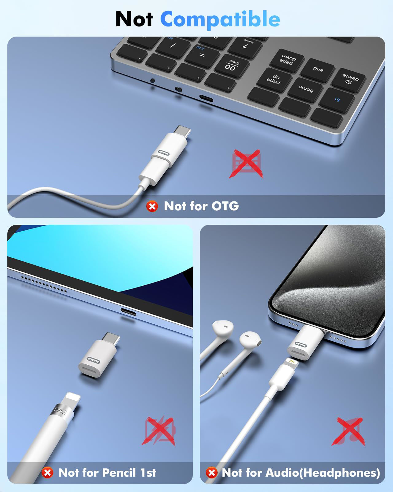 GetUSCart- MoKo Lightning Female to USB C Male Adapter 4 Pack, Lightning to USB C Converter for ...