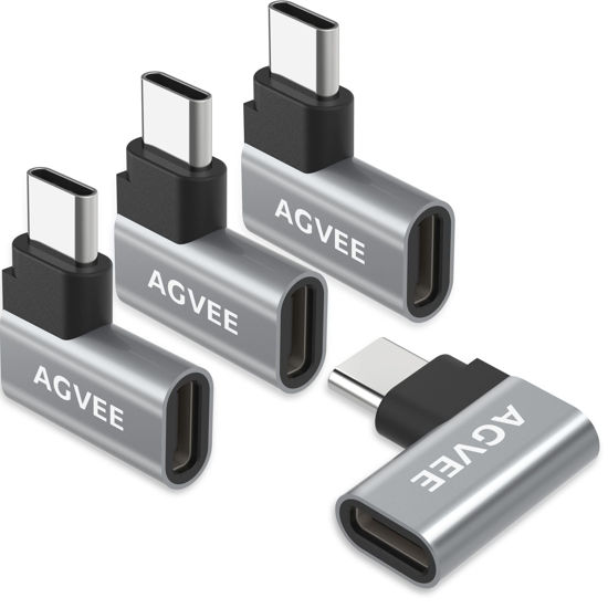 GetUSCart- AGVEE [4 Pack 90 Degree Right Angled USB-C Male to USB-C ...