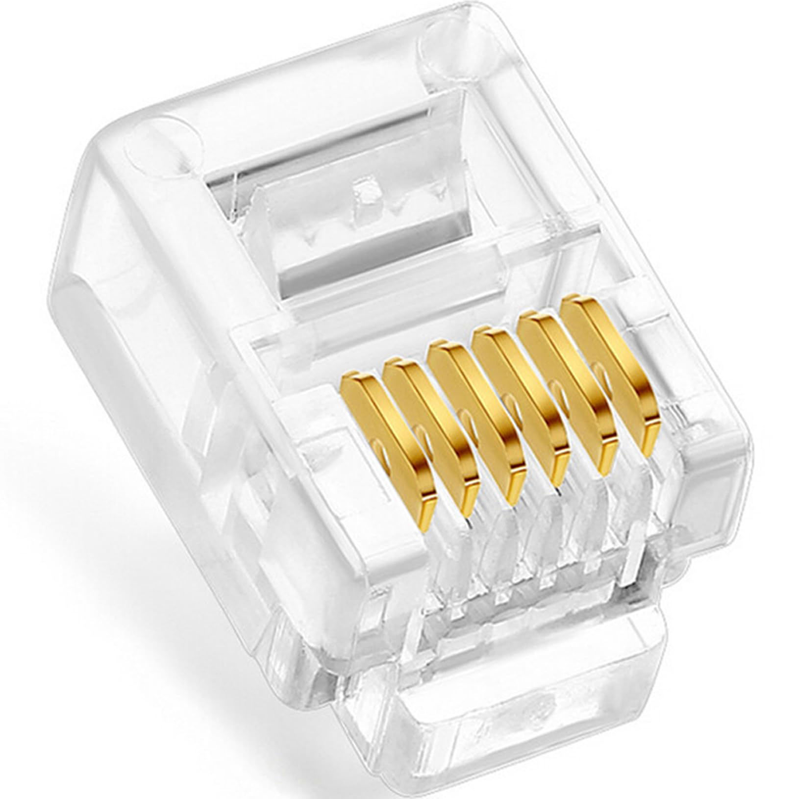 GetUSCart- NECABLES 20Pack RJ11/RJ12 Pass Through Connector 6P6C ...