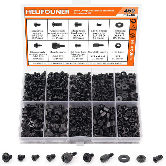 GetUSCart- HELIFOUNER 450 Pieces Computer Standoffs Screws Assortment ...