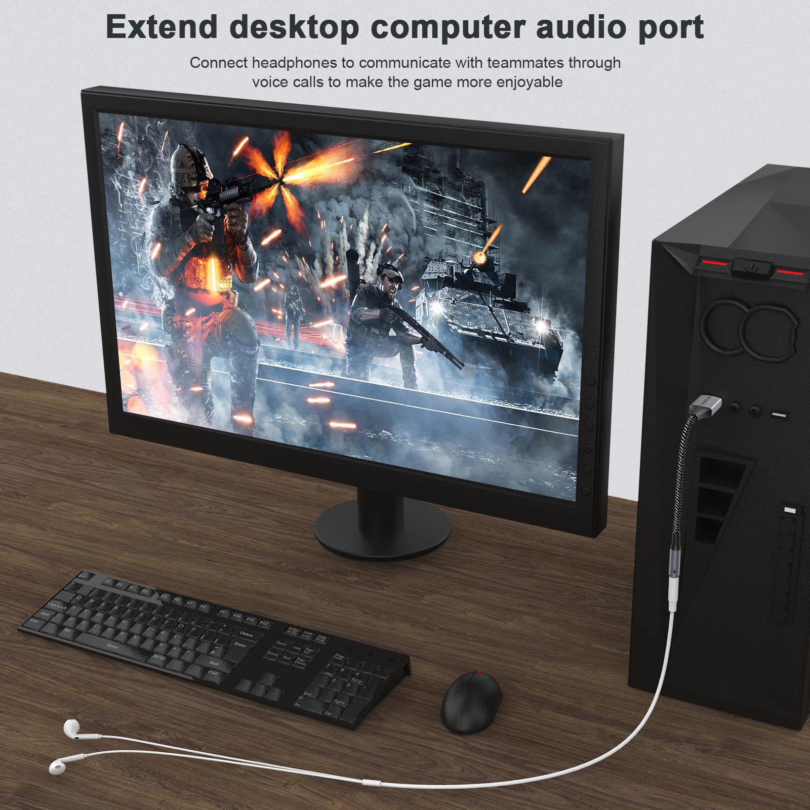 GetUSCart- MOSWAG USB to 3.5mm Jack Audio Adapter,USB to Aux Cable with ...