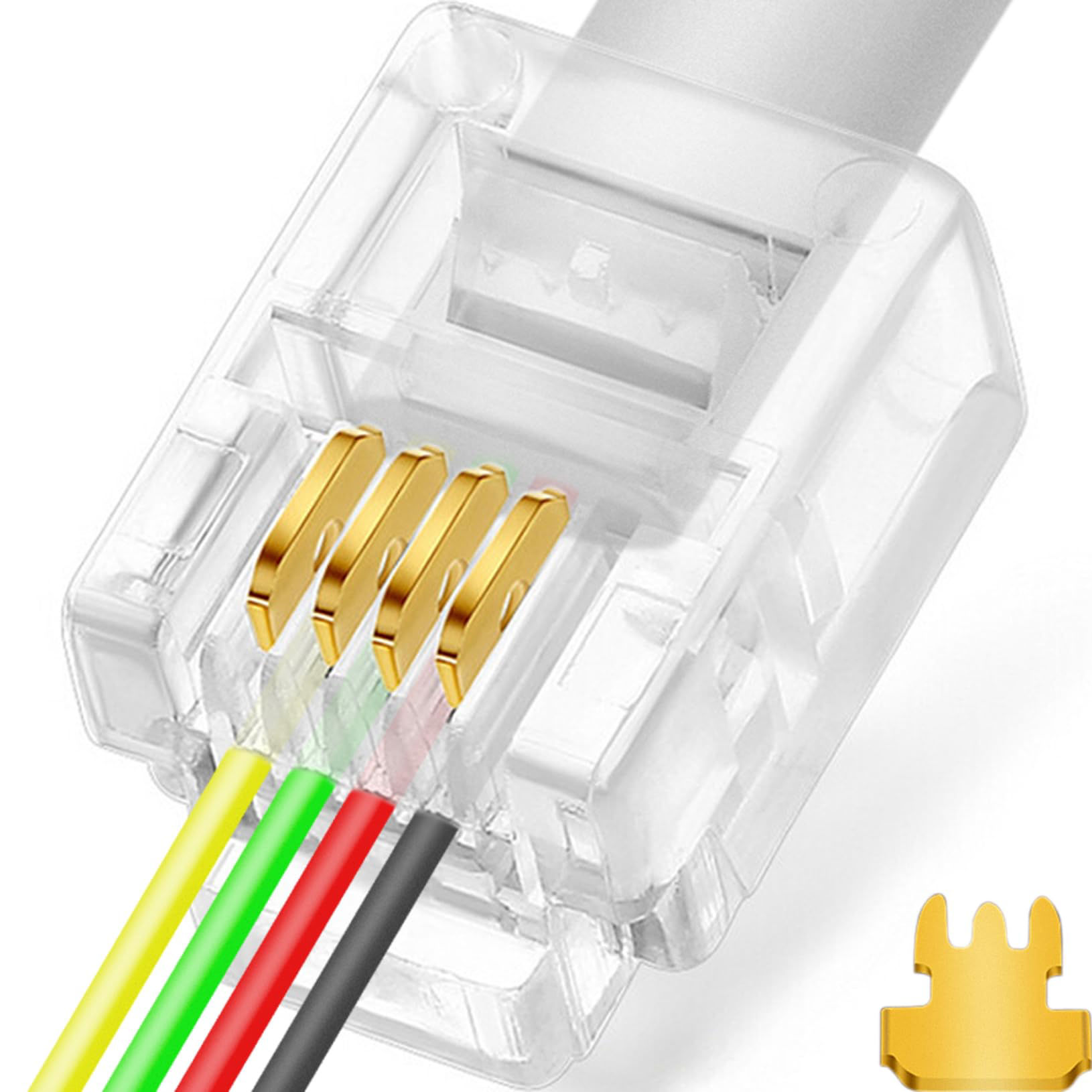 GetUSCart- NECABLES 20Pack RJ11 Pass Through Connector 6P4C Telephone ...