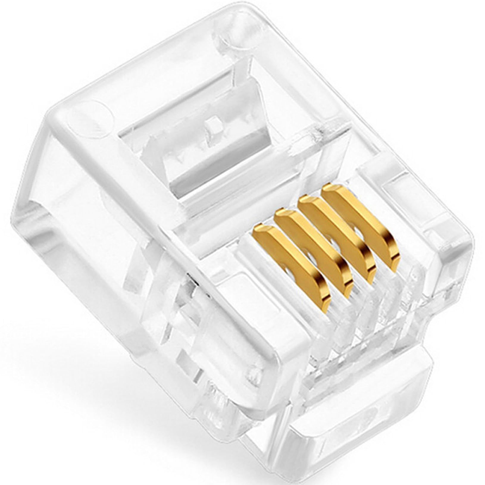 GetUSCart- NECABLES 20Pack RJ11 Pass Through Connector 6P4C Telephone Modular Plug 3 Prong Type ...