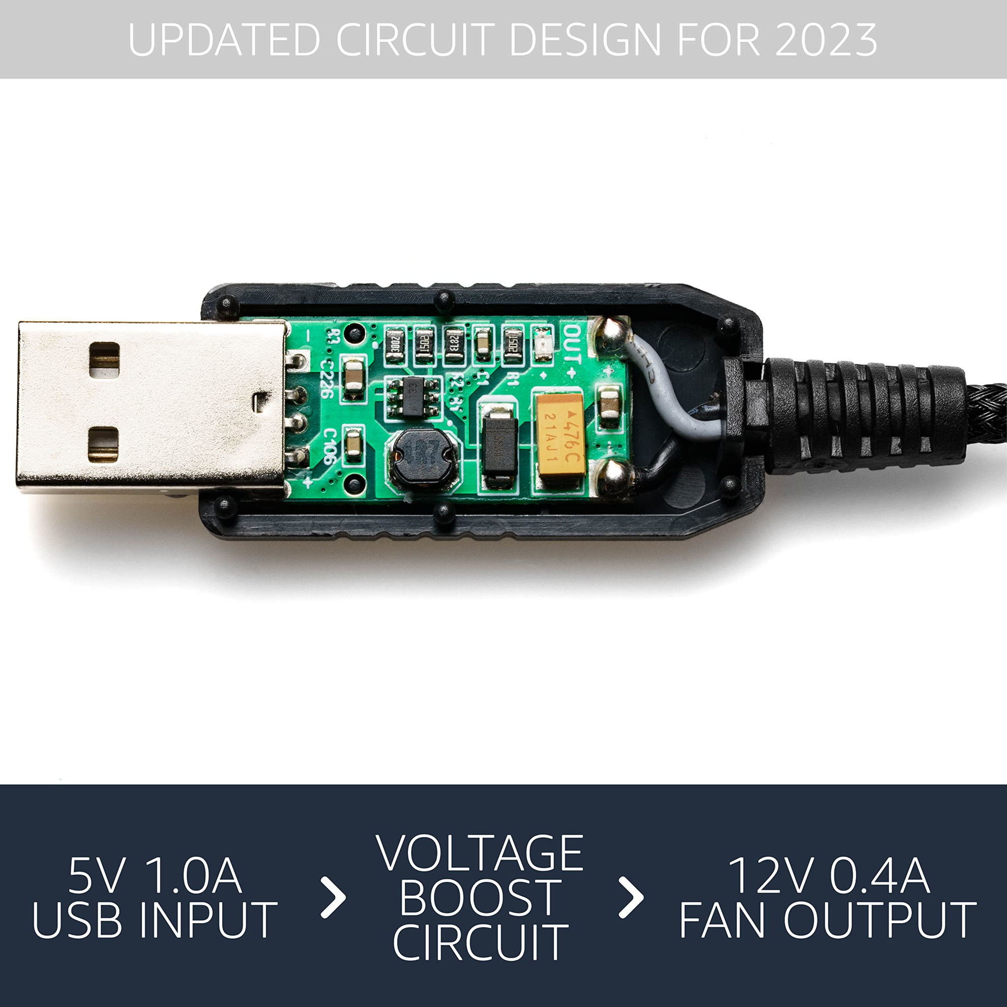 GetUSCart- CRJ 12V Step-Up USB Fan Power Adapter Cable - 24-inch (60cm ...