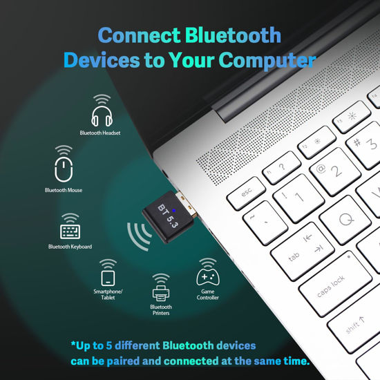 GetUSCart- Latest Bluetooth 5.3 USB Adapter for PC Desktop, Wireless ...