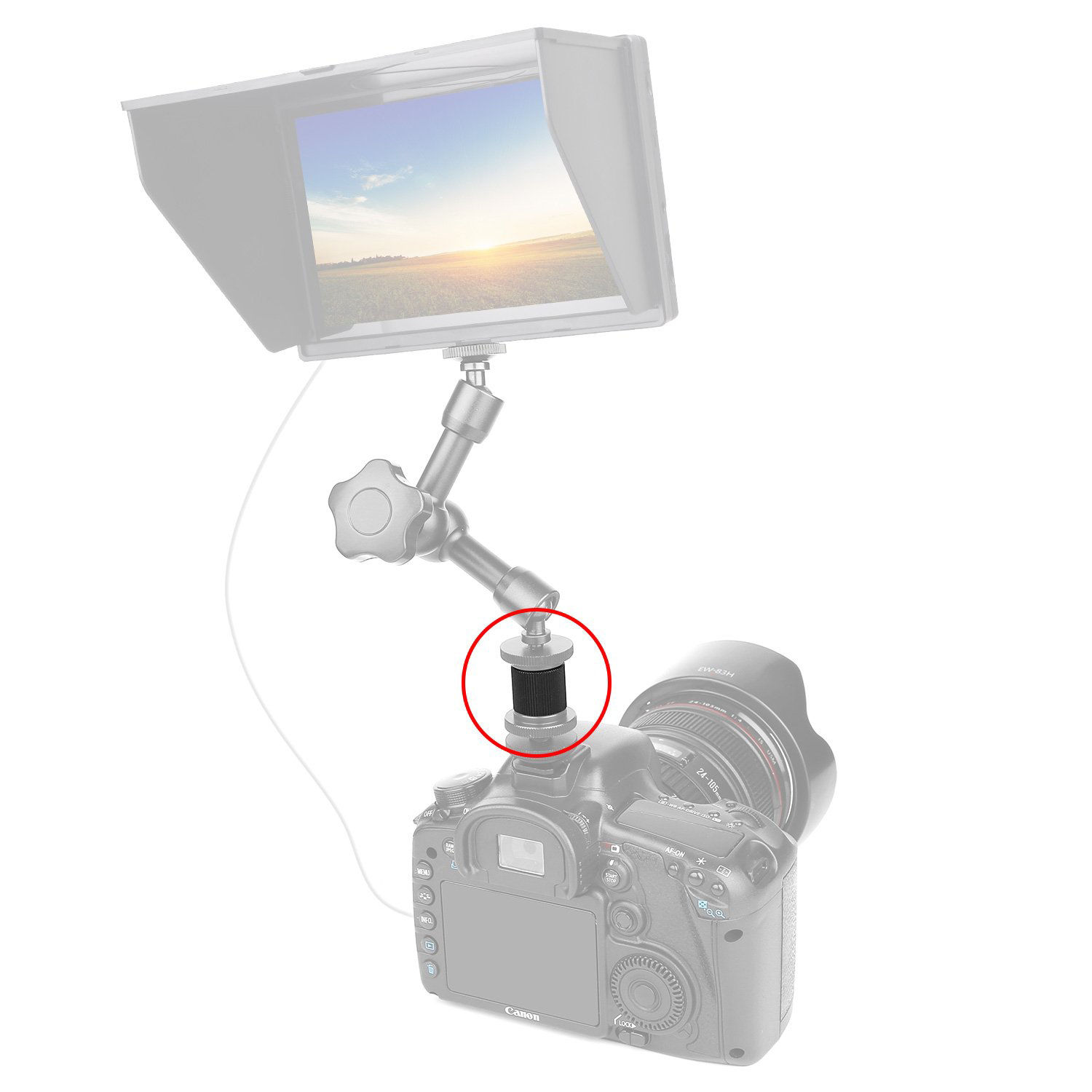 GetUSCart- 2Pack ChromLives Tripod Nut Barrel Nut Connection Nut with 1/4''-20 Thread Hole for ...