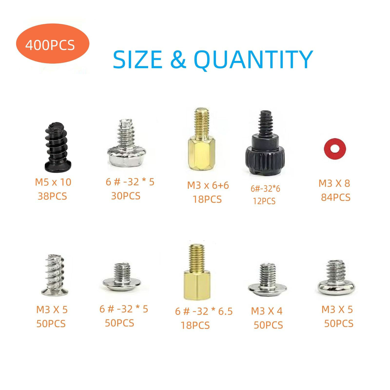 GetUSCart- 400 Pieces Computer Standoffs Spacer Screws Assortment Kit ...