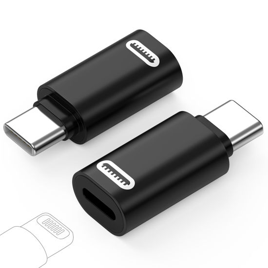GetUSCart- MoKo Lightning Female to USB C Male Adapter 2 Pack, Lightning to USB C Converter for ...