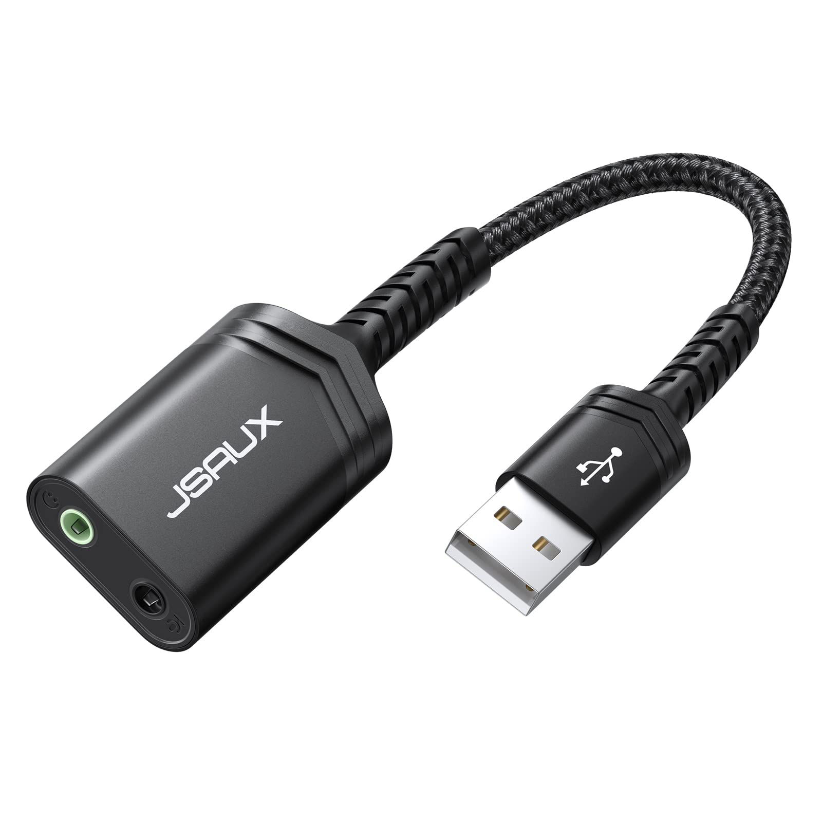 GetUSCart- USB to 3.5mm Jack Audio Adapter, JSAUX USB Audio Adapter ...