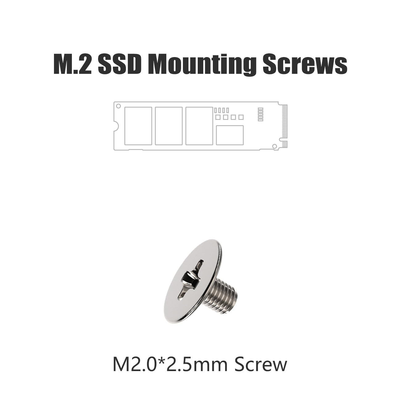 GetUSCart- M.2 NVME SSD Screws Kit, 50pcs M.2 NVME Mounting Screws for ...