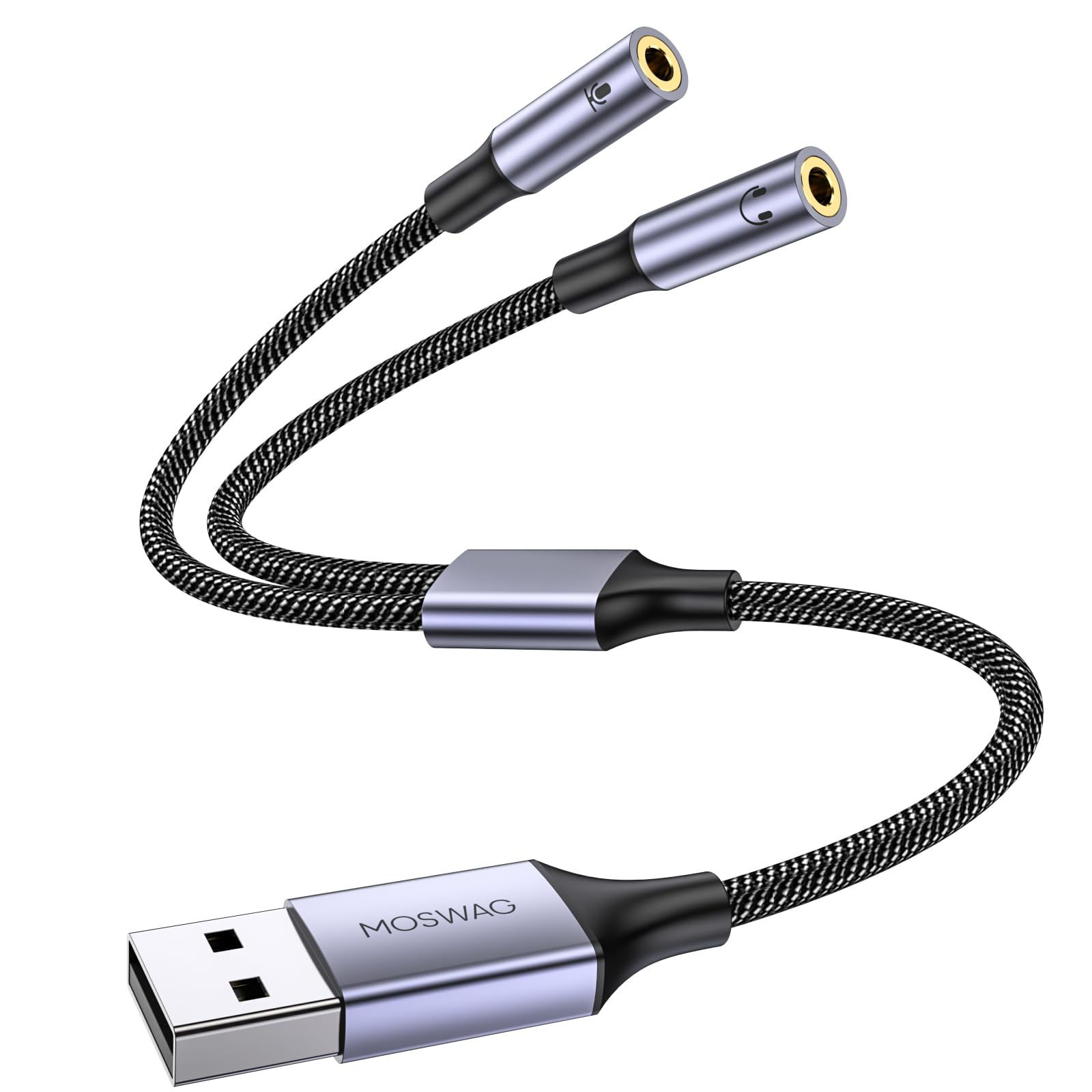 GetUSCart- MOSWAG USB Audio Adapter External Sound Card Stereo Cable ...