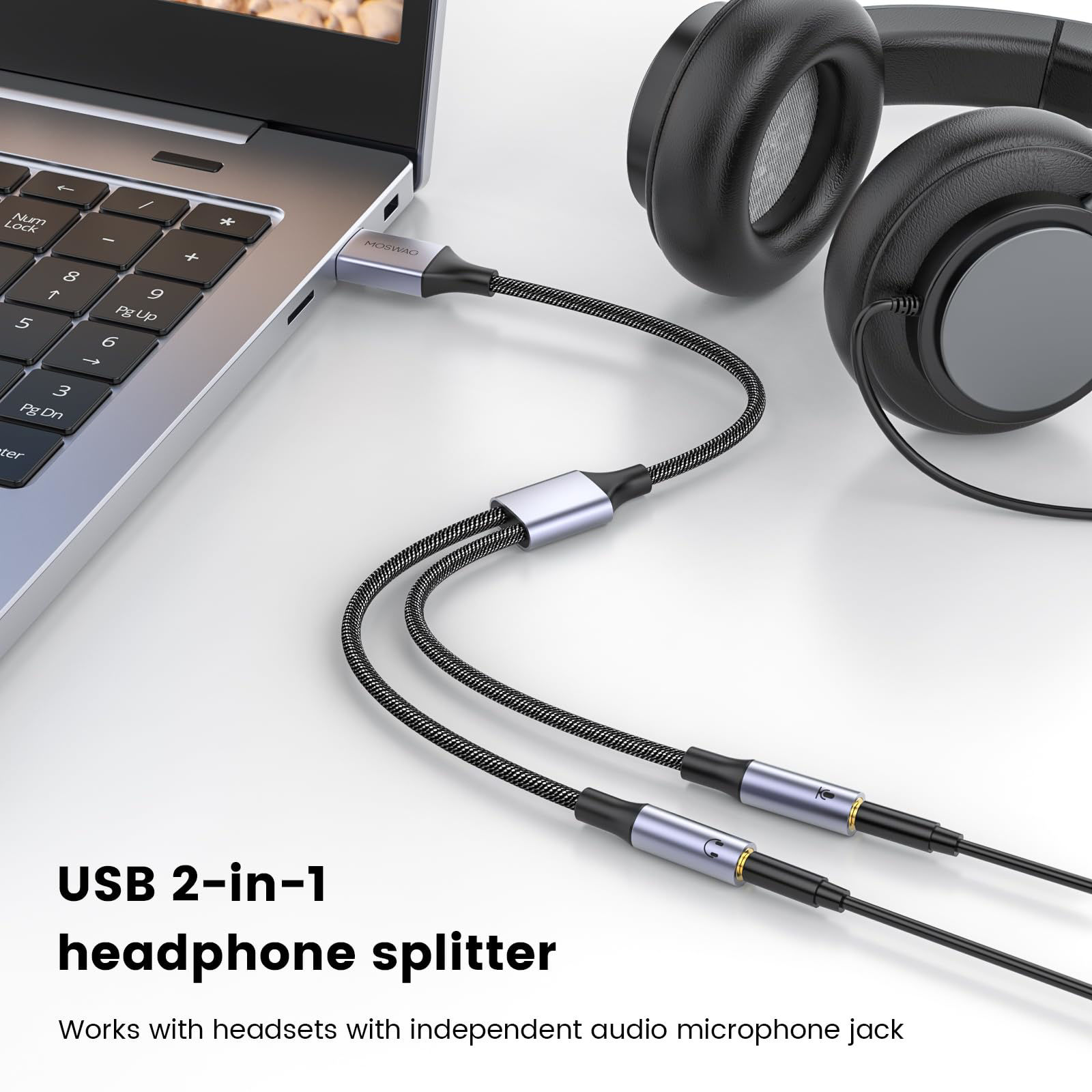 GetUSCart- MOSWAG USB Audio Adapter External Sound Card Stereo Cable ...