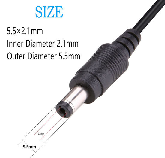 GetUSCart- DC Power Extension Cable 5.5mm x 2.1mm 18AWG Current 10A 16 ...