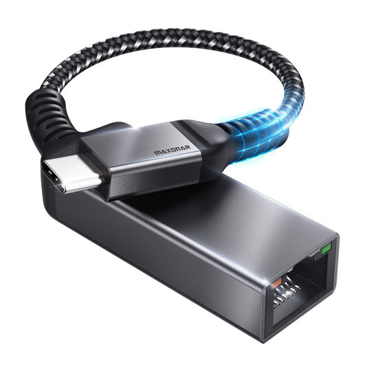 GetUSCart- Maxonar USB C to Ethernet Adapter, 10/100/1000 Gigabit RJ45 ...