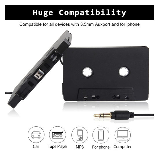 GetUSCart- ASHATA Car Audio Cassette Adapter, 3.5mm Auxillary Cable ...