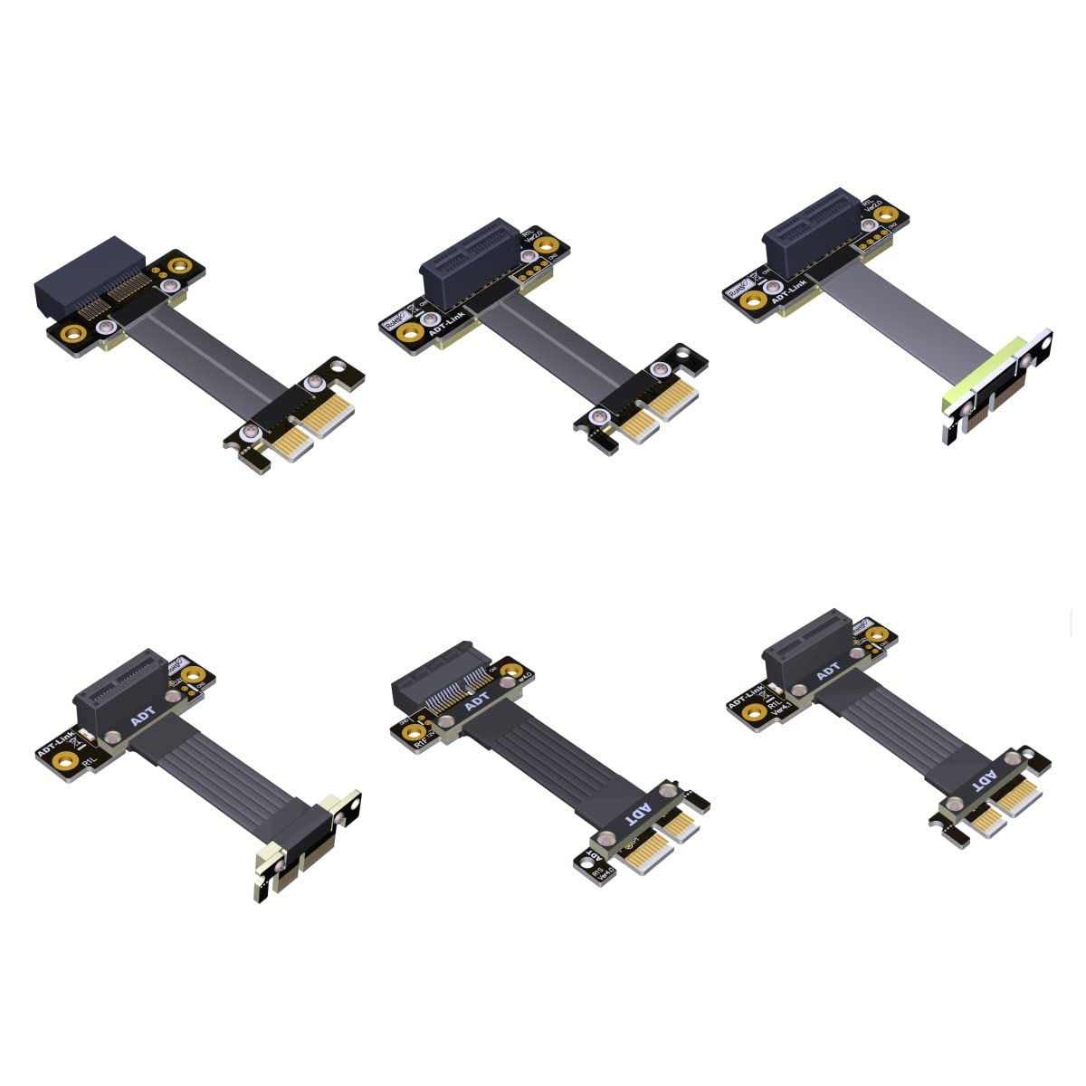 GetUSCart- ADT-Link PCIE 4.0/3.0 X1 Riser Cable Dual 90 Degree Right ...