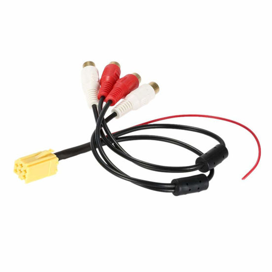 GetUSCart- 6 Pin ISO Adapter, Mini 6 Pin ISO Adapter Aux Line Out 4 ...