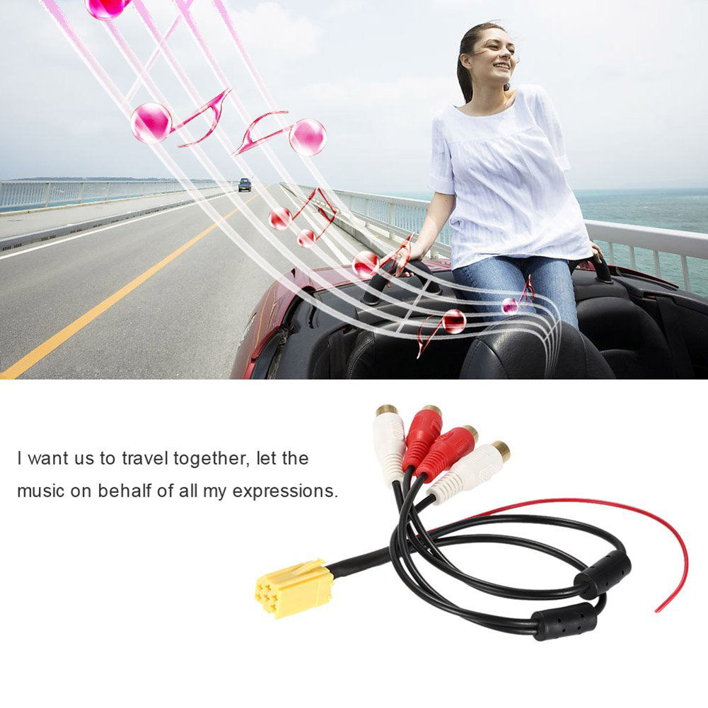 GetUSCart- 6 Pin ISO Adapter, Mini 6 Pin ISO Adapter Aux Line Out 4 ...