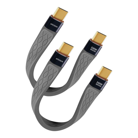 GetUSCart- APEXSUN (2 Pack FPC 0.4FT USB C Cable，USB C to USB C Flexible Cable Support ...