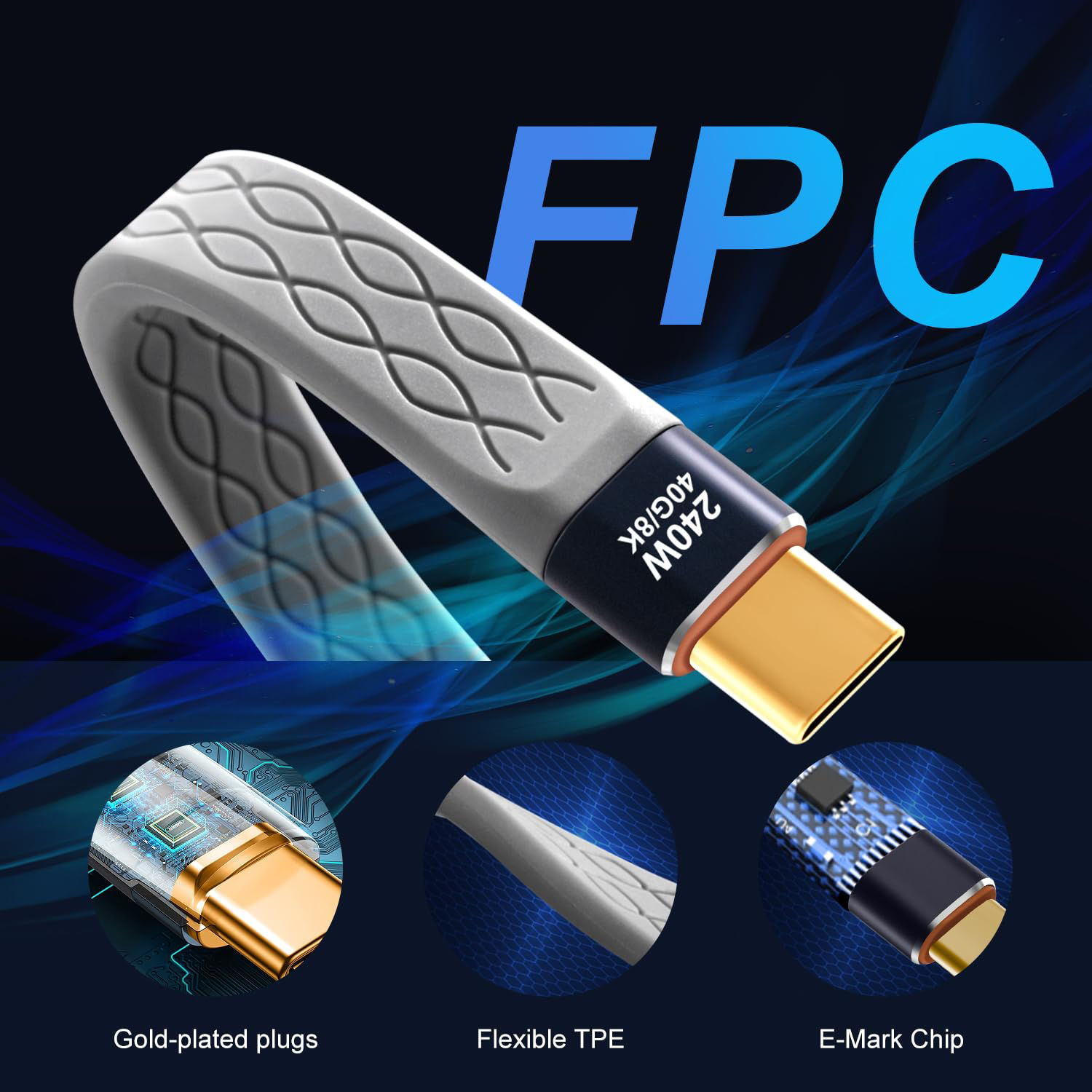 GetUSCart- APEXSUN (2 Pack FPC 0.4FT USB C Cable，USB C to USB C ...